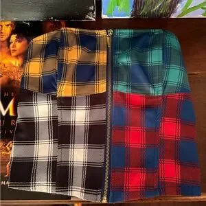 Dolls Kill | Skirts | Dolls Kill Plaid Patchwork Zipper Mini Skirt And ...